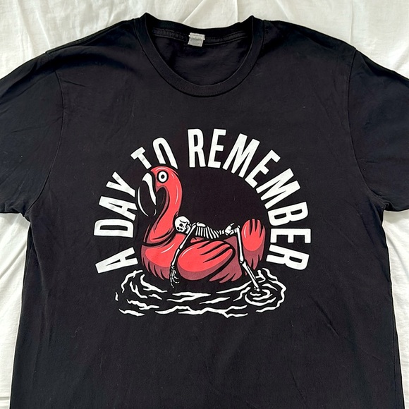 Shirts | Adtr A Day To Remember Skeleton Pink Flamingo Pool Float Band ...